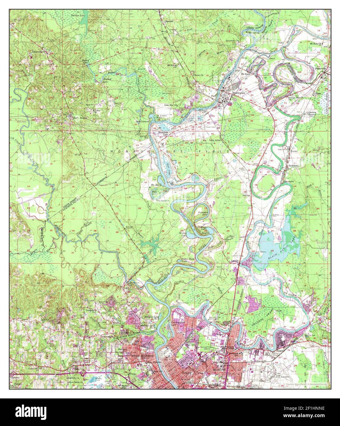 Monroe North, Louisiana, map 1969, 1:62500, United States of America by ...