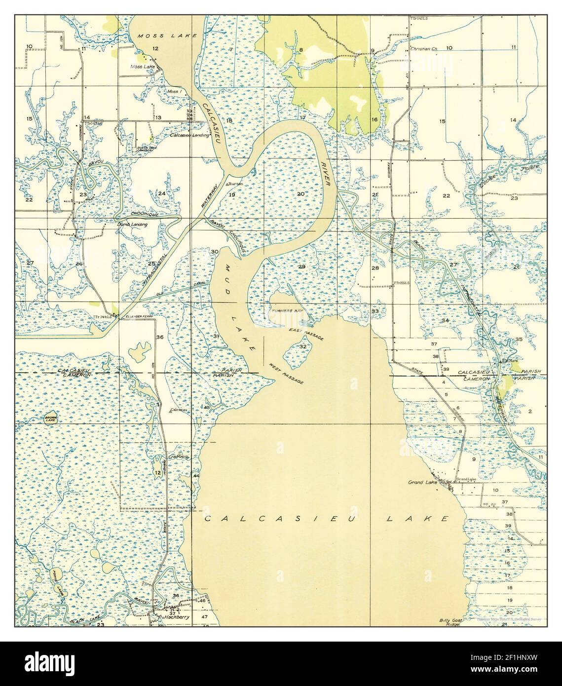 Moss Lake, Louisiana, map 1946, 1:31680, United States of America by ...