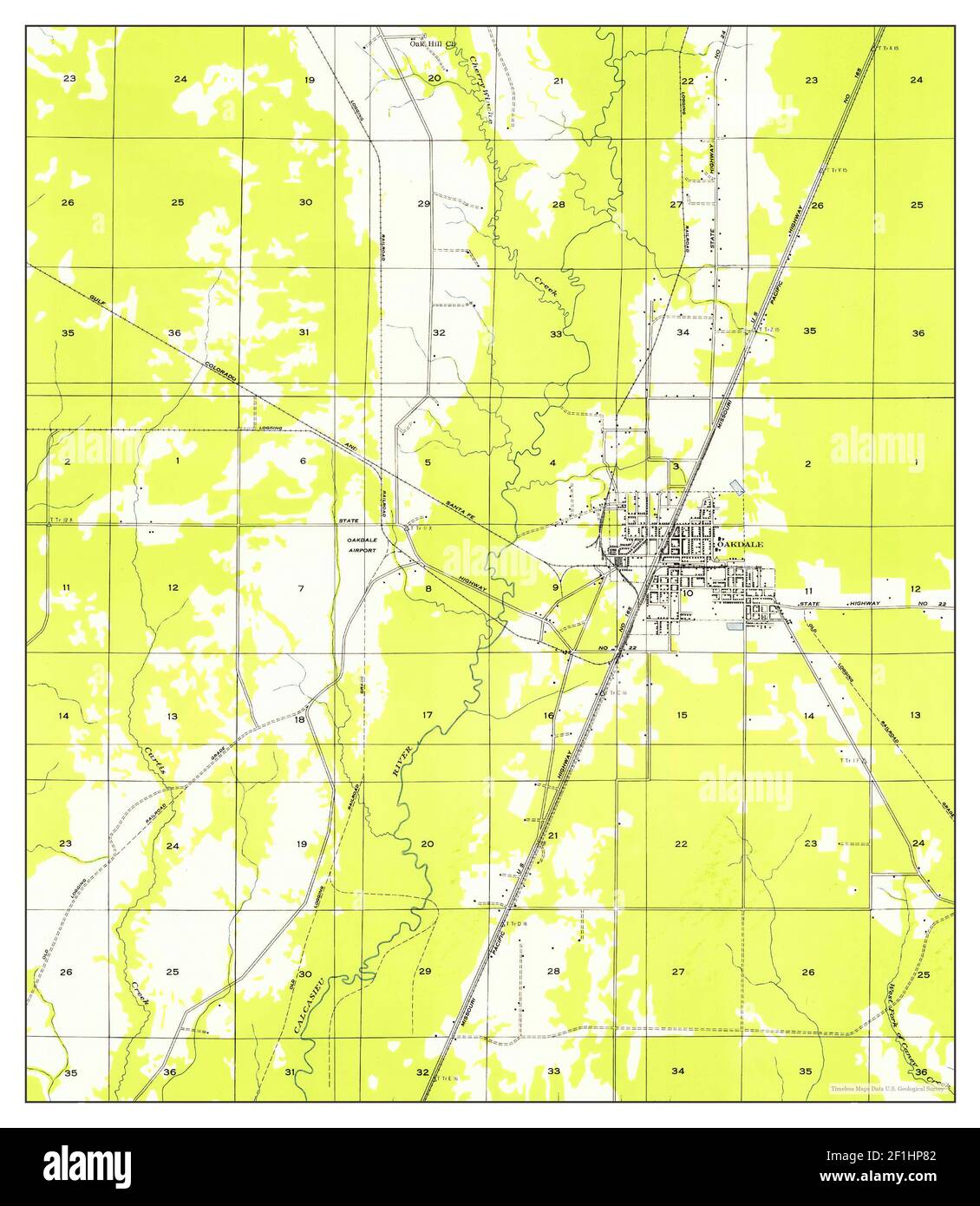 Map of oakdale hi-res stock photography and images - Alamy