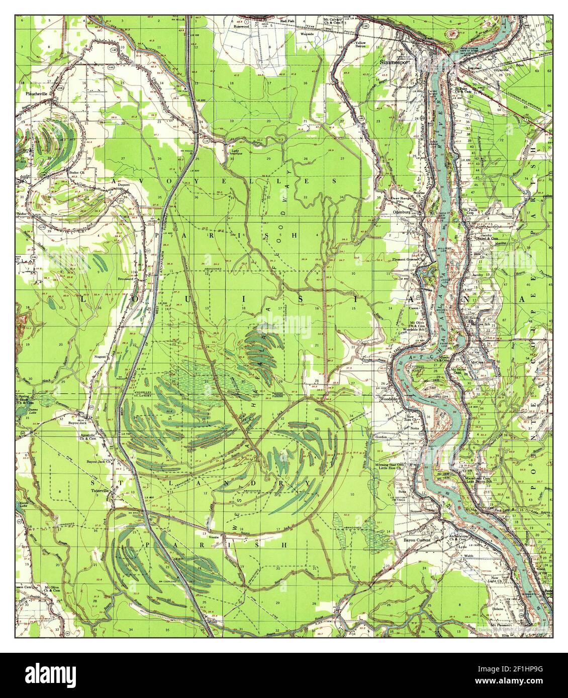 Odenburg, Louisiana, map 1955, 1:62500, United States of America by ...