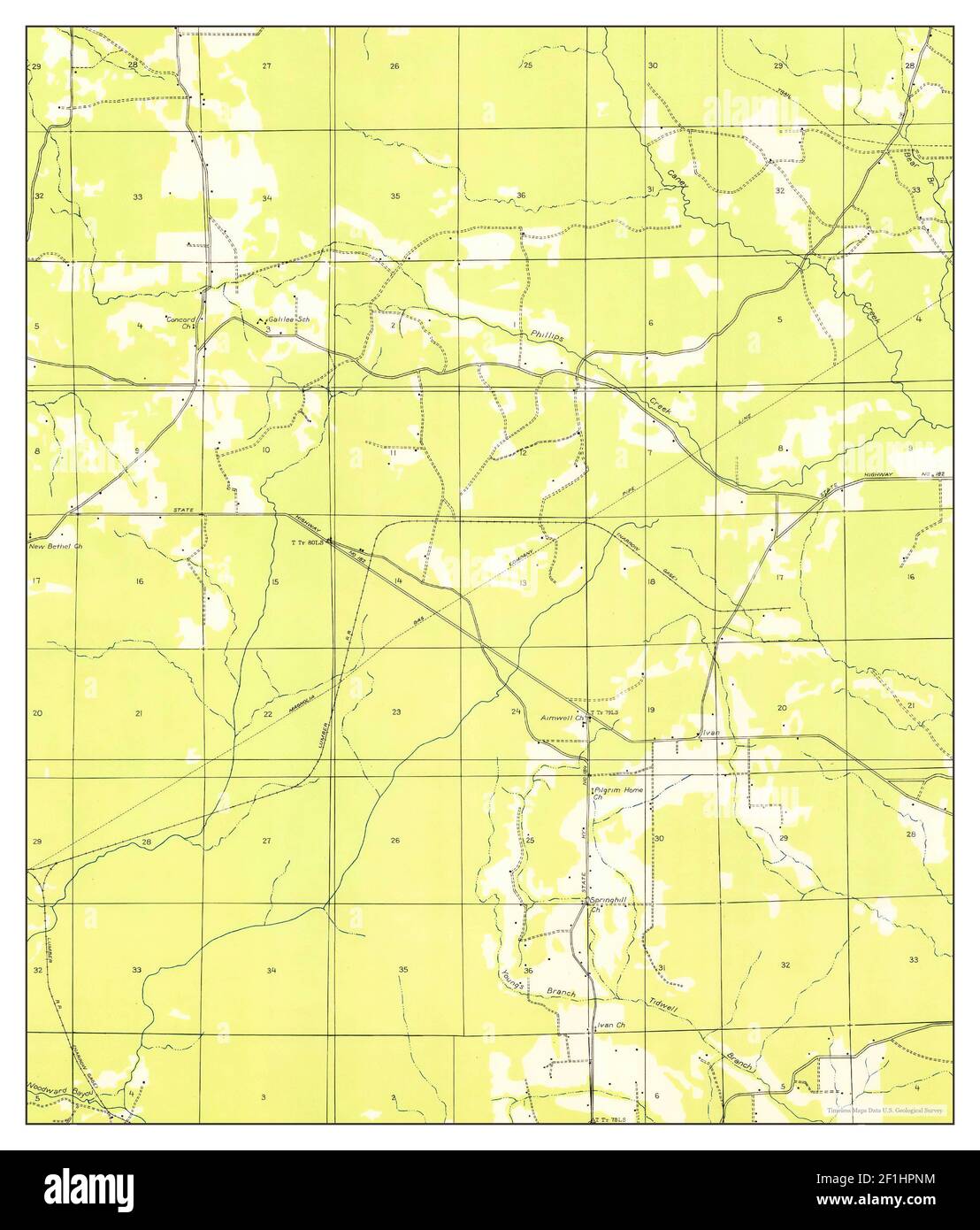 Plain Dealing SE, Louisiana, map 1950, 1:31680, United States of ...