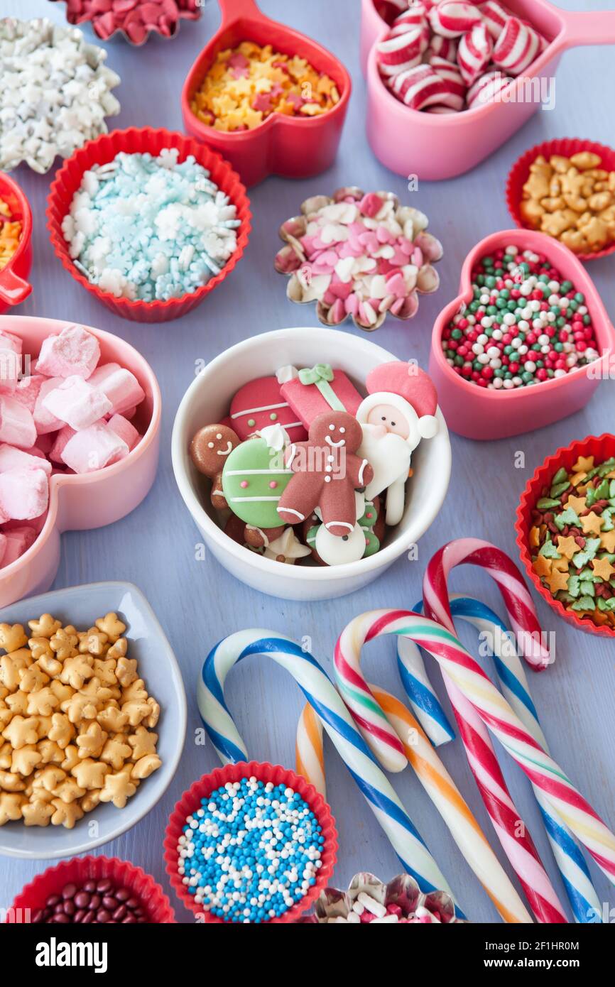 Various colorful sugar decorations Stock Photo - Alamy