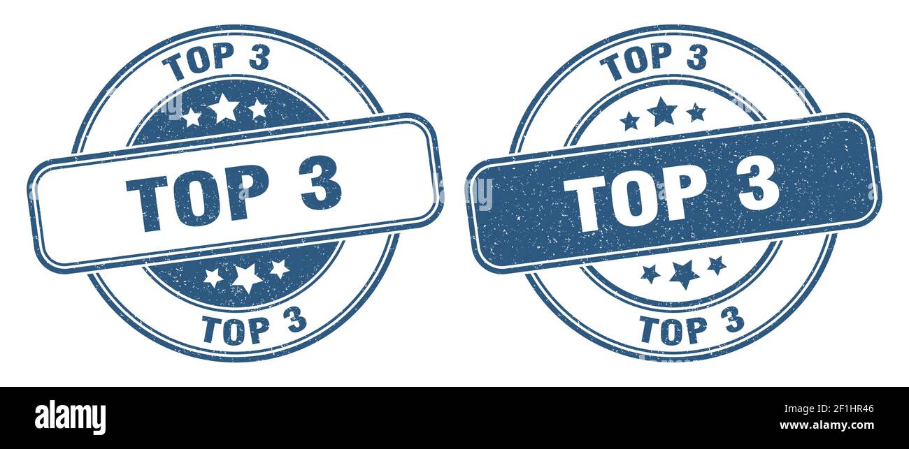 top 3 stamp. top 3 sign. round grunge label Stock Vector Image & Art ...