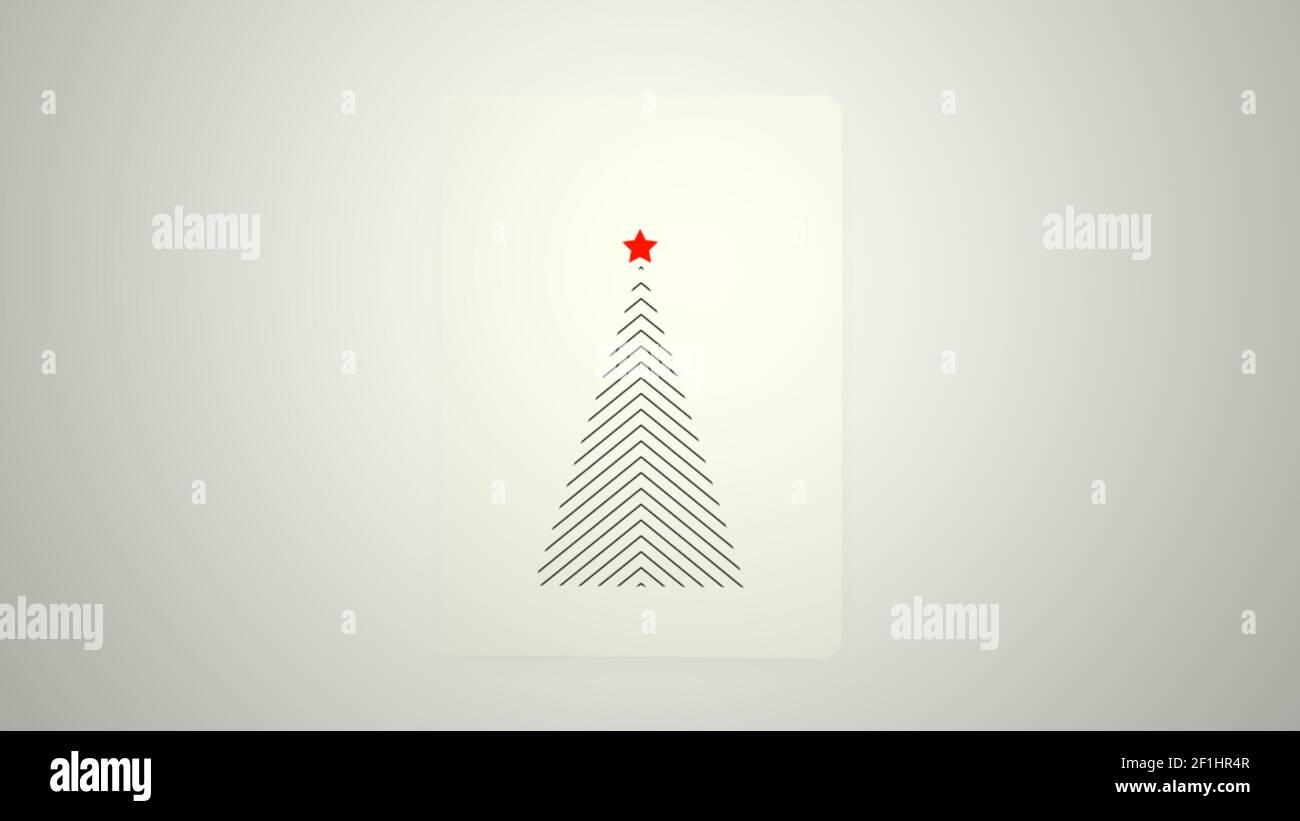 Minimal Christmas card, with very minimal Christmas tree Stock Photo ...