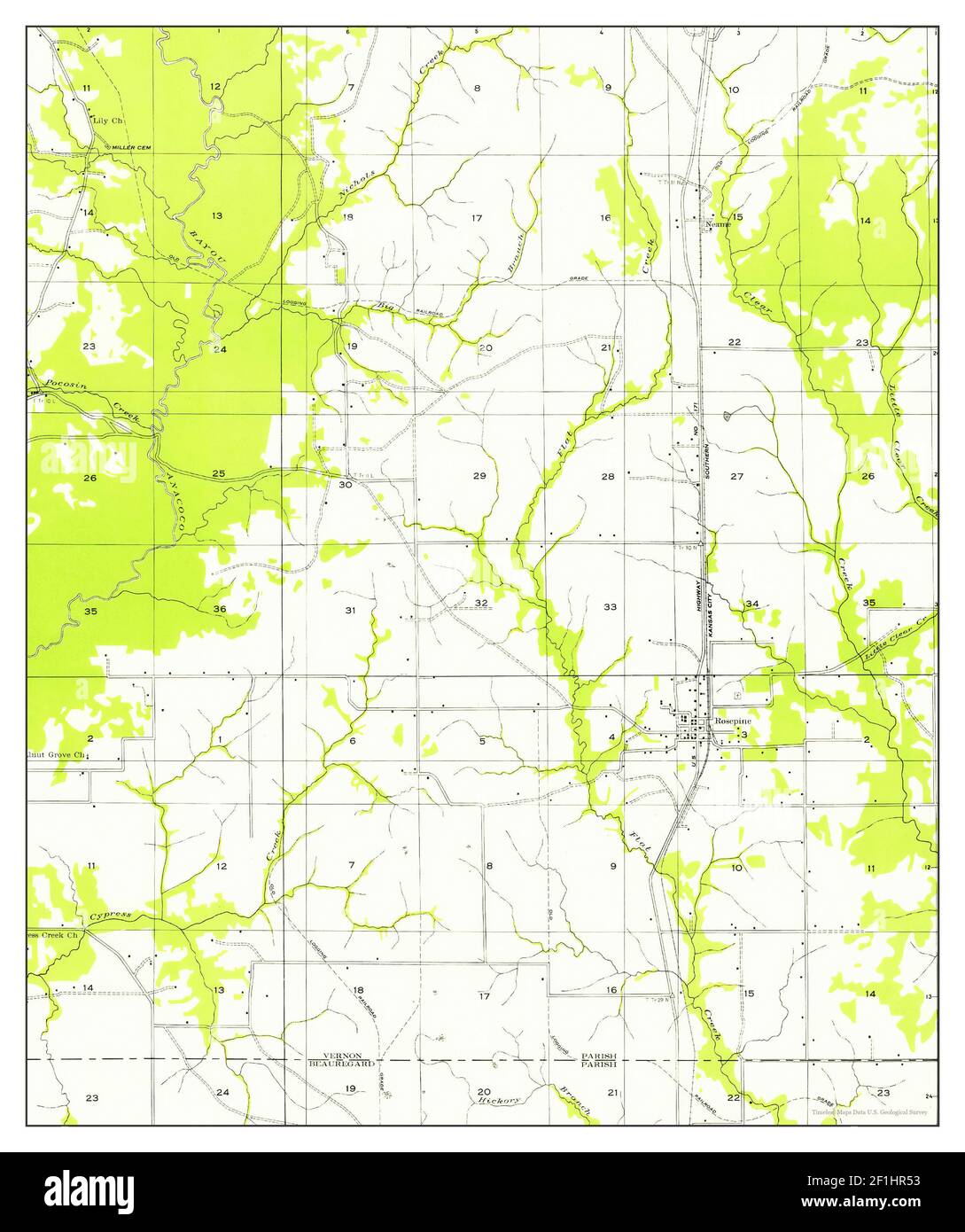 Rosepine, Louisiana, map 1954, 1:31680, United States of America by ...
