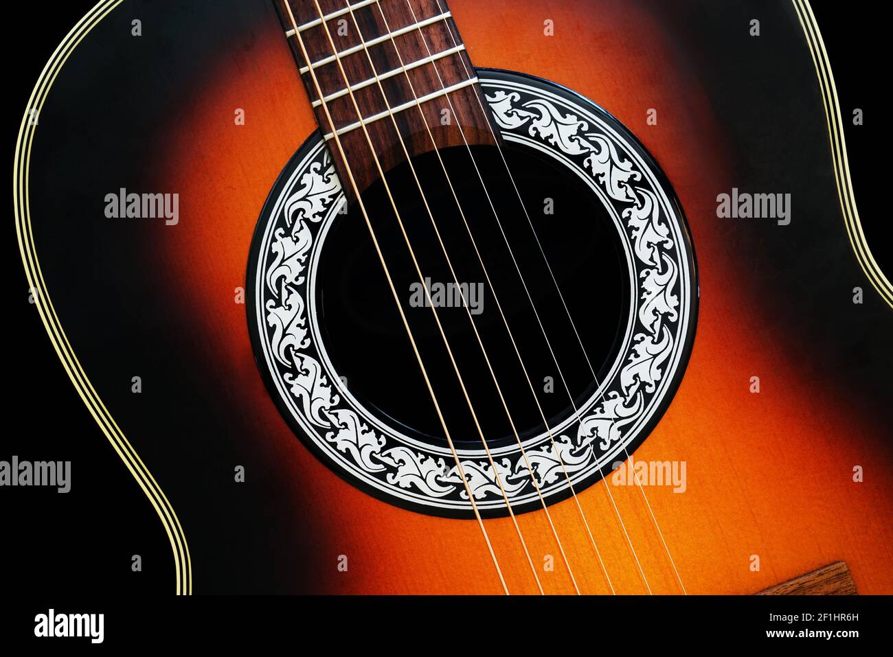 Acoustic guitar sound hole hi-res stock photography and images - Alamy