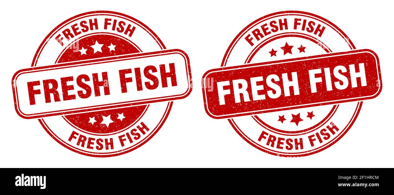 fresh fish stamp. fresh fish sign. round grunge label Stock Vector ...