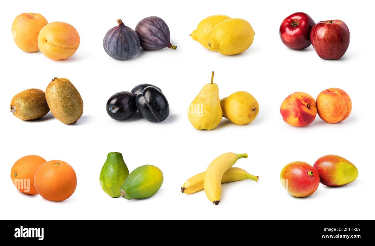 Set orange apricot peach Cut Out Stock Images & Pictures - Alamy