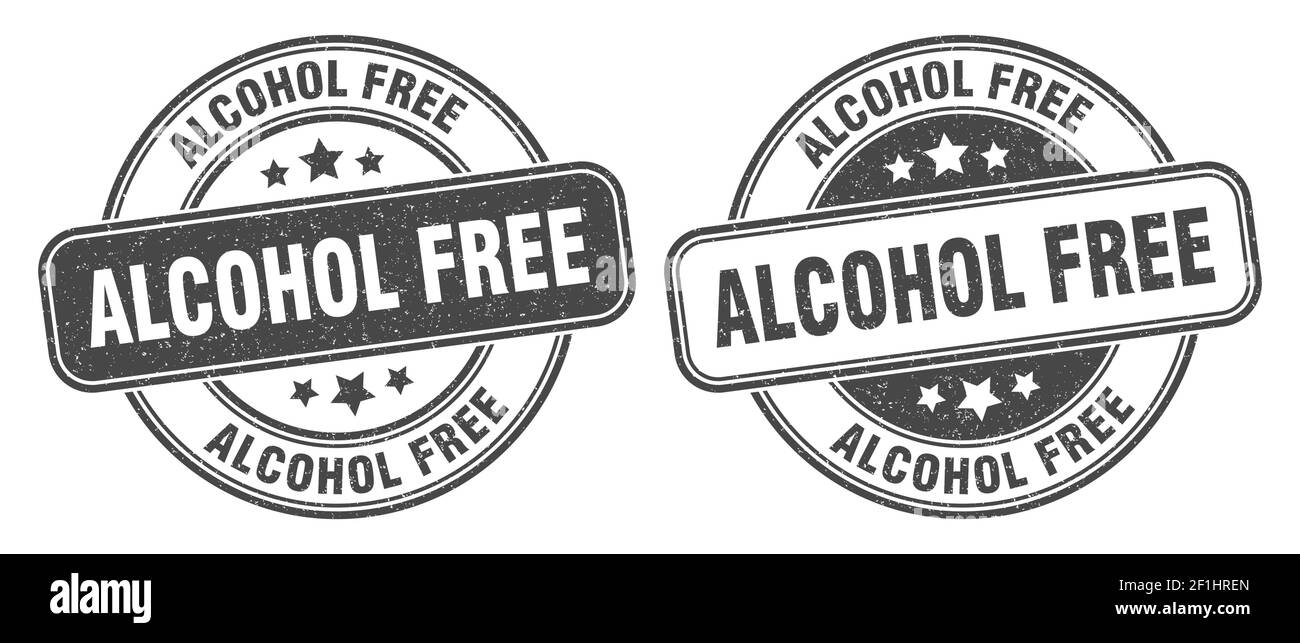 alcohol free stamp. alcohol free sign. round grunge label Stock Vector ...
