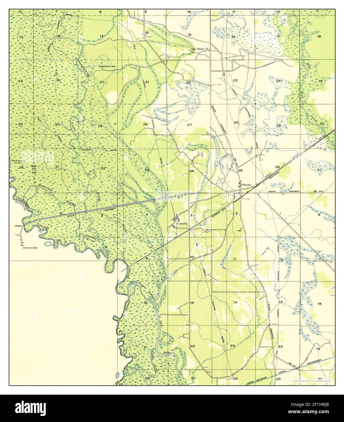 Starks, Louisiana, map 1947, 1:31680, United States of America by ...