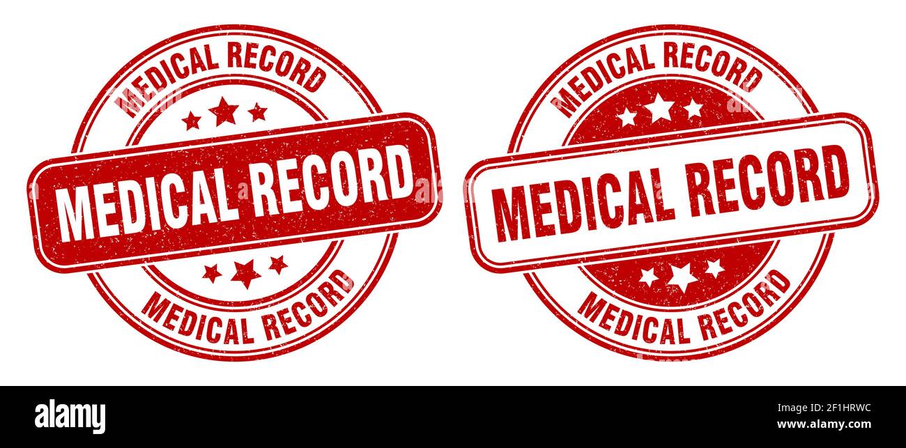 medical record stamp. medical record sign. round grunge label Stock ...
