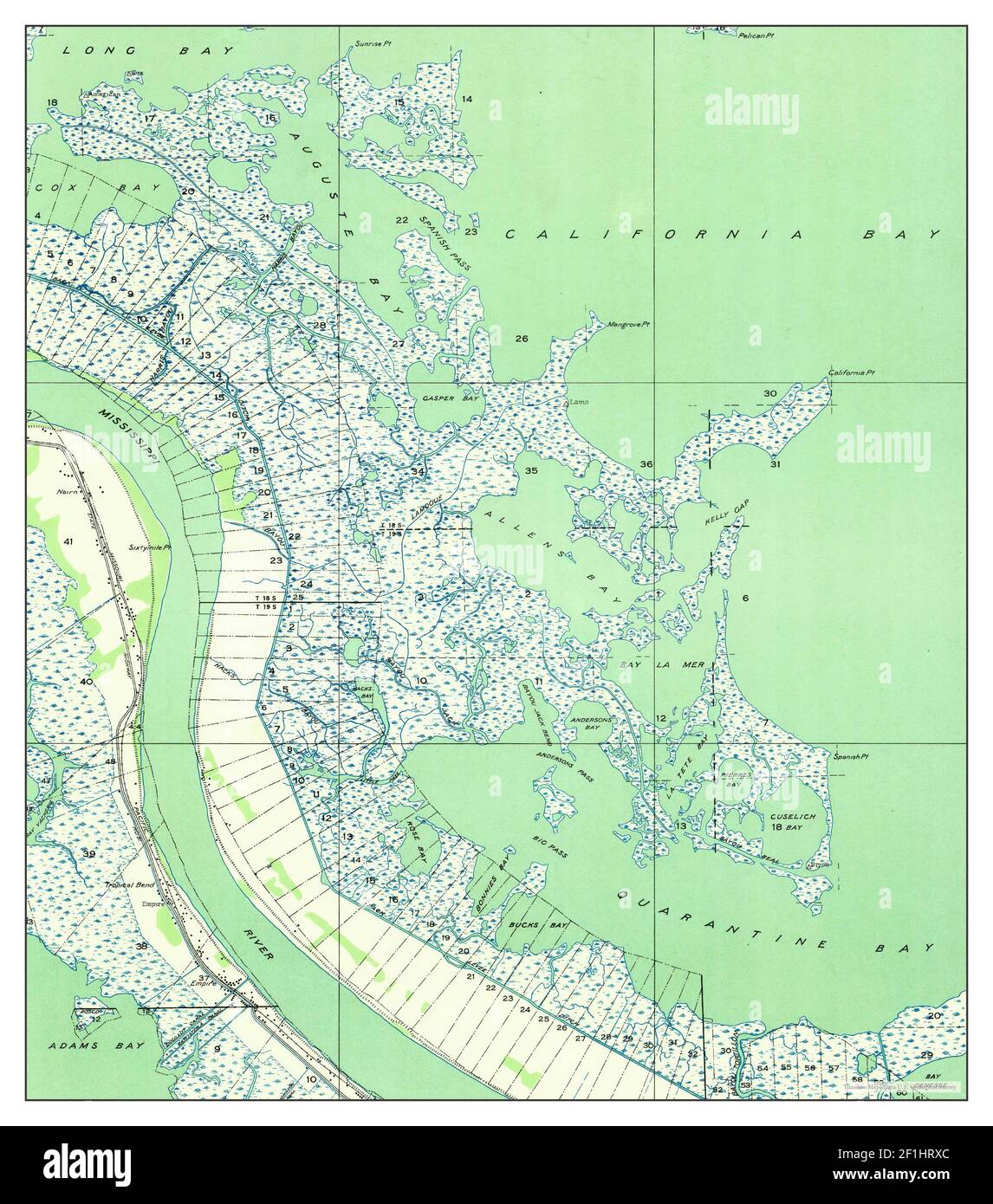 Tropical Bend, Louisiana, map 1935, 1:31680, United States of America ...