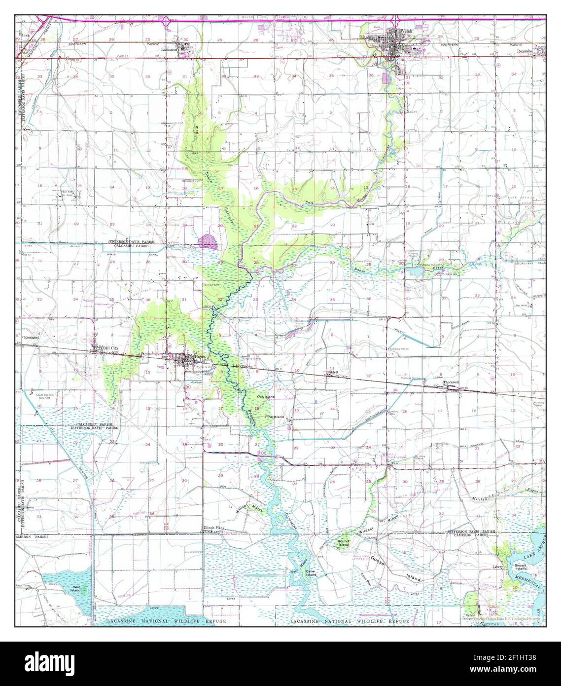 Welsh, Louisiana, map 1955, 1:62500, United States of America by ...