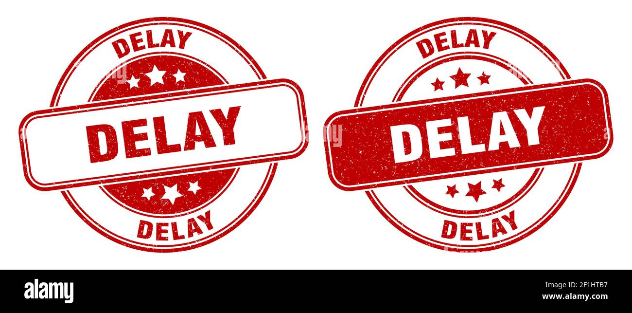 delay stamp. delay sign. round grunge label Stock Vector Image & Art ...