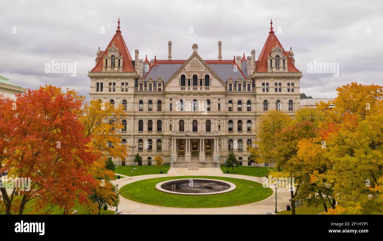 Fall Season New York Statehouse Capitol Building in Albany Stock Photo ...