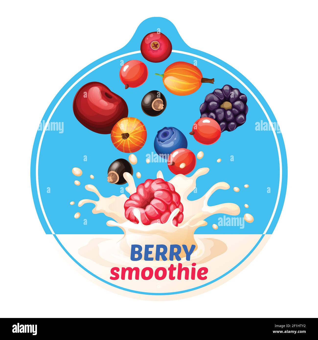 Blackberry falling milk Stock Vector Images - Alamy