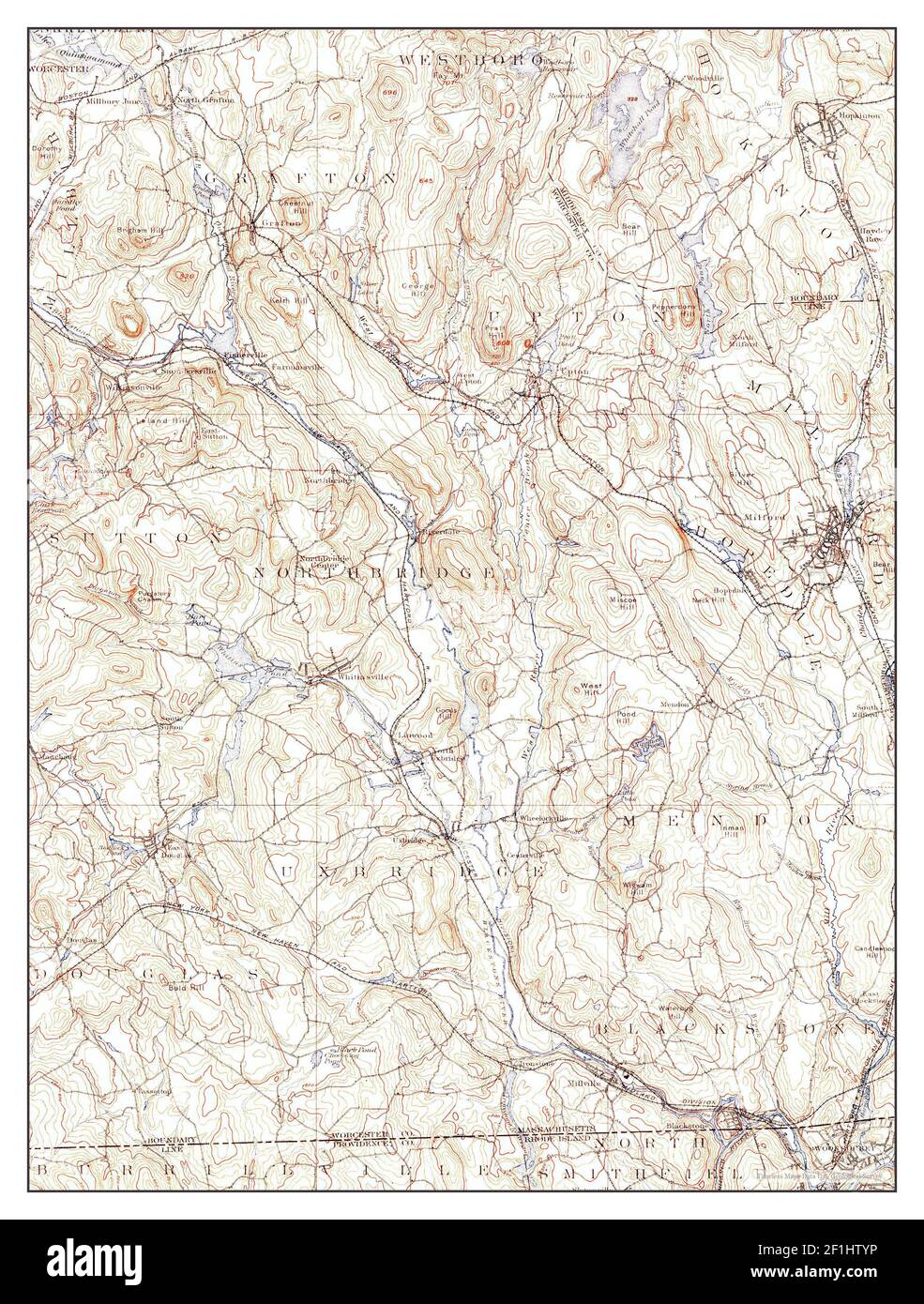 Blackstone, Massachusetts, map 1900, 1:62500, United States of America ...