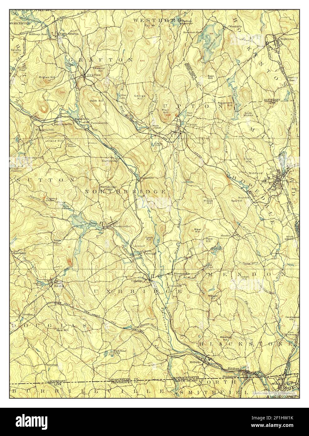 Blackstone, Massachusetts, map 1900, 1:62500, United States of America ...