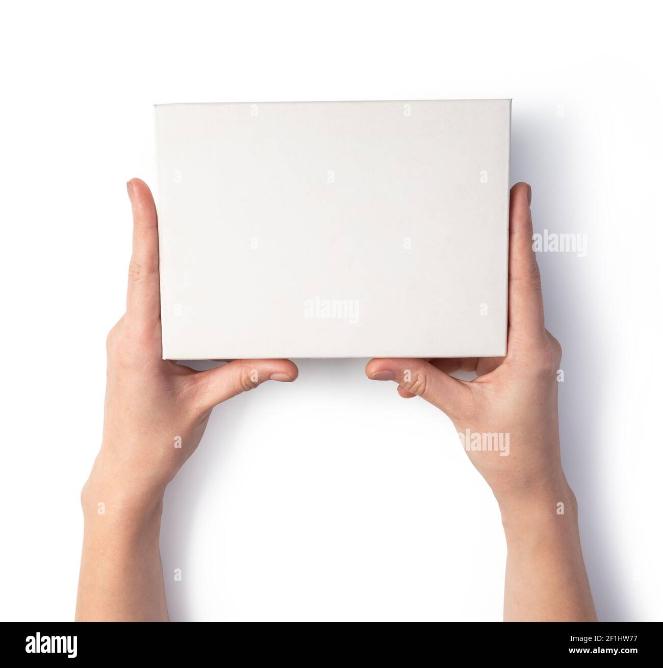 Womans hands on palm Cut Out Stock Images & Pictures - Alamy