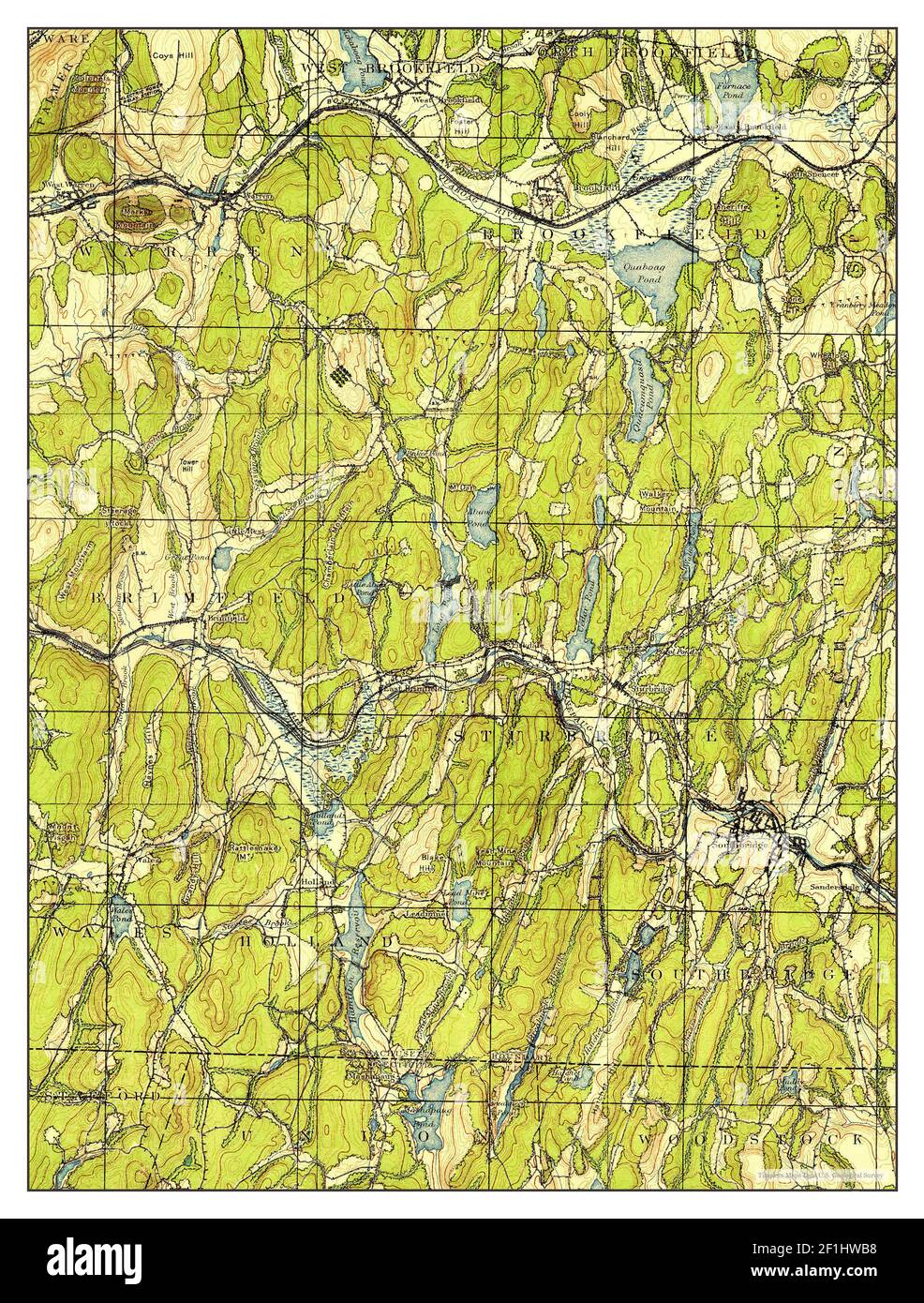 Brookfield, Massachusetts, map 1921, 1:62500, United States of America ...