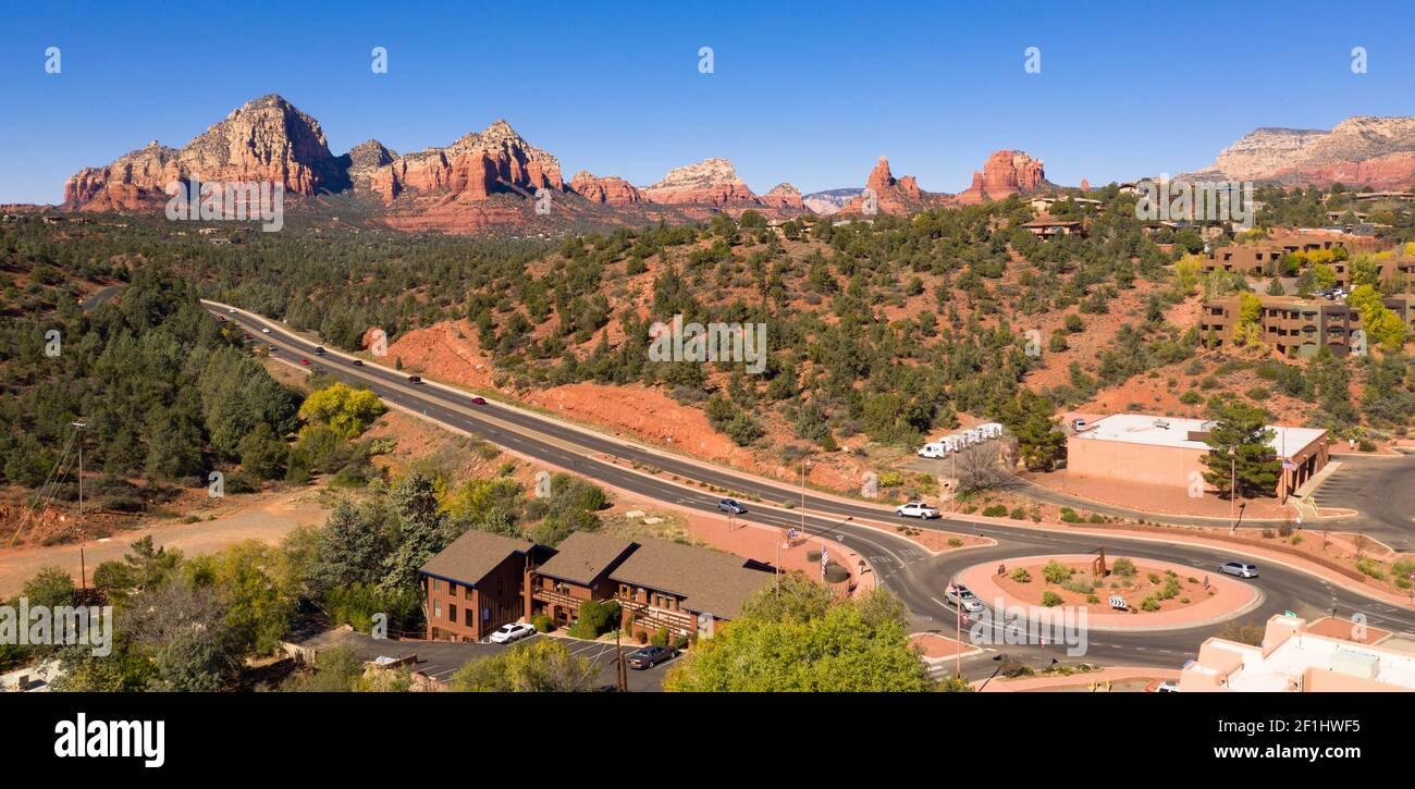 Over Red Rock Country Sedona Arizona Looking into Munds Park Stock ...