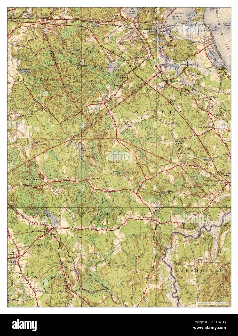 Cohasset Massachusetts Map 1941 131680 United States Of America By Timeless Maps Data Us