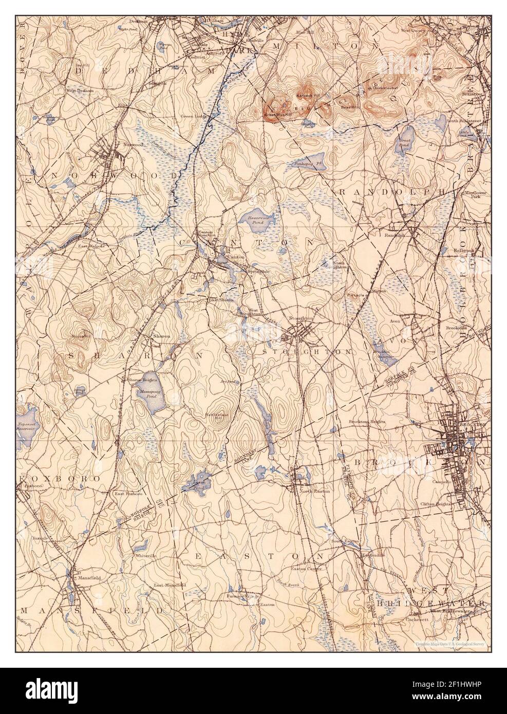 Map of dedham massachusetts Cut Out Stock Images & Pictures - Alamy