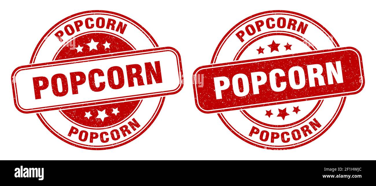 popcorn stamp. popcorn sign. round grunge label Stock Vector Image ...