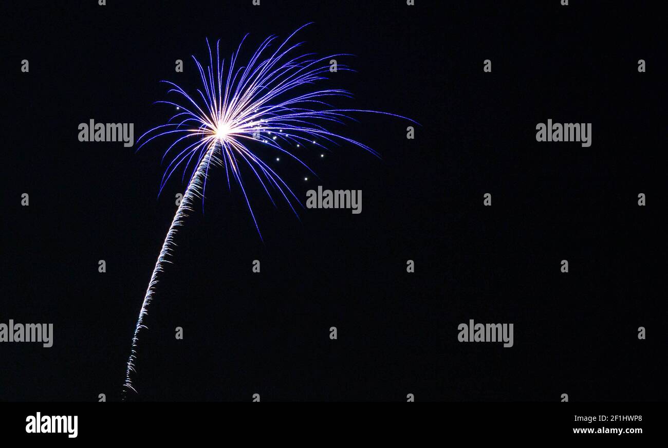 Fireworks in a black night sky Stock Photo - Alamy