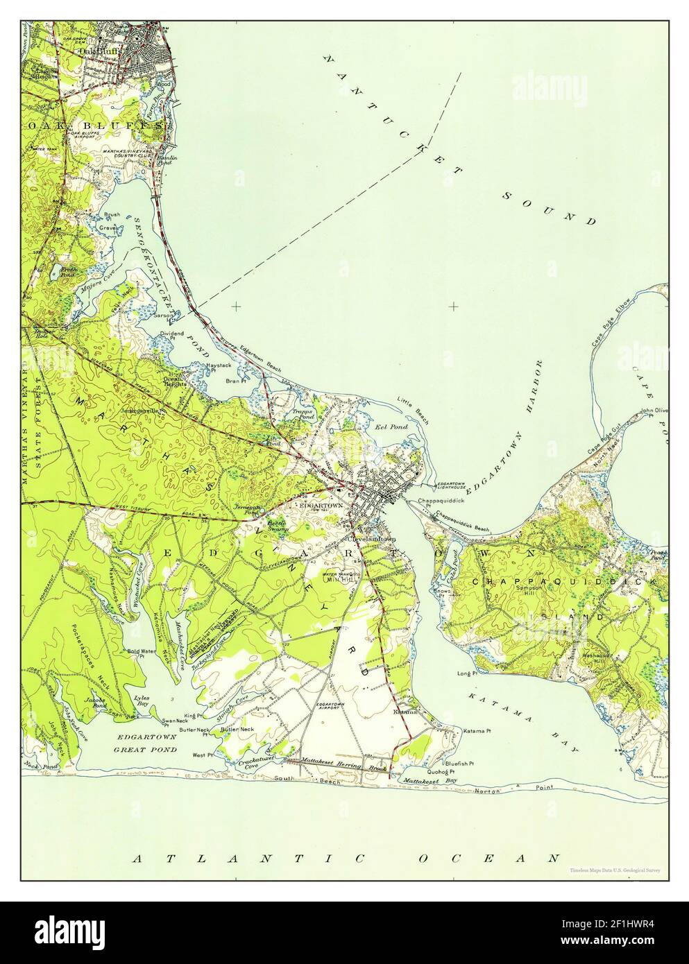 Edgartown, Massachusetts, map 1951, 1:31680, United States of America ...