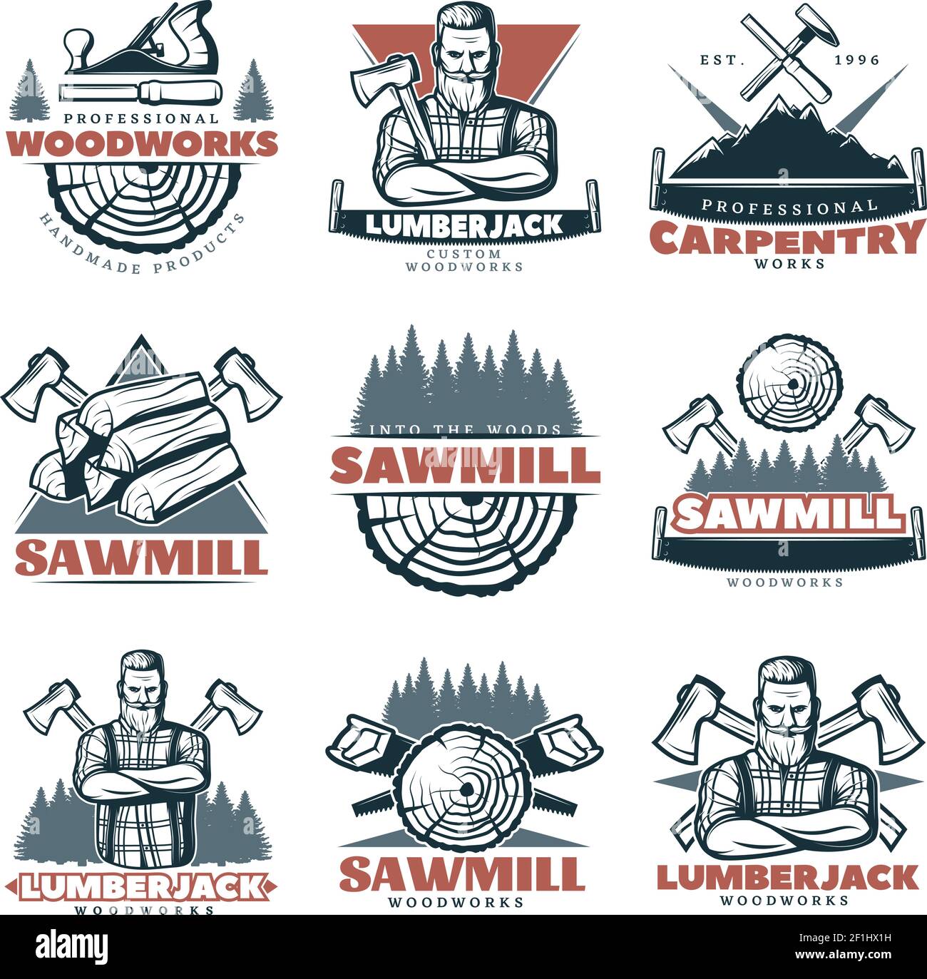 Timber industry cut trees Cut Out Stock Images & Pictures - Alamy