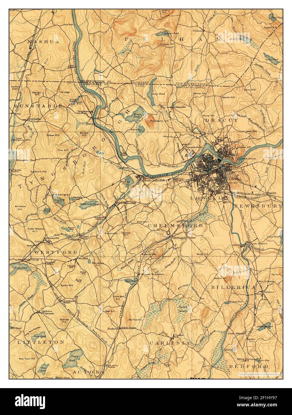Lowell, Massachusetts, map 1893, 1:62500, United States of America by ...