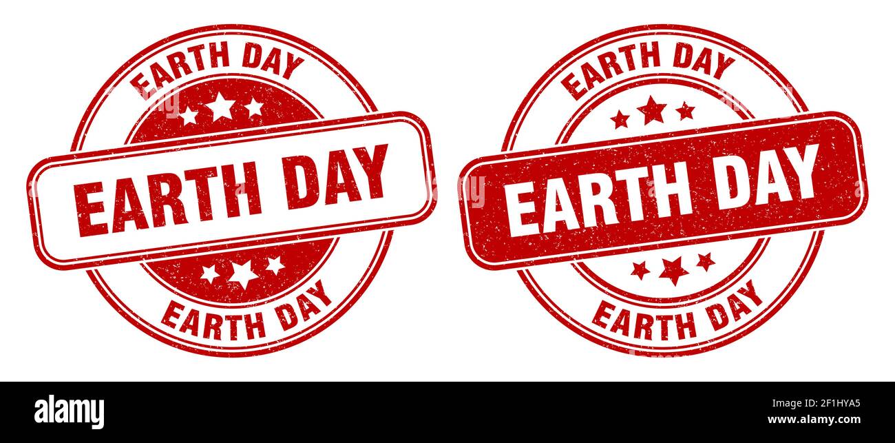 earth day stamp. earth day sign. round grunge label Stock Vector Image ...