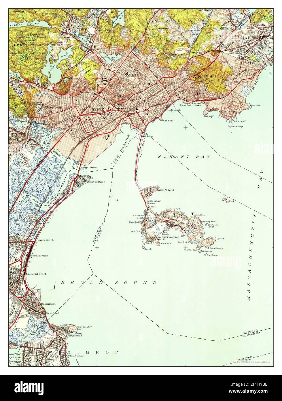 Lynn massachusetts map hi-res stock photography and images - Alamy