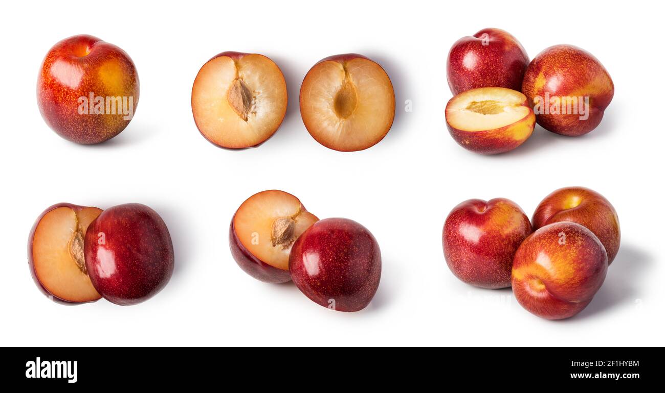 Whole ripe red plums hi-res stock photography and images - Alamy