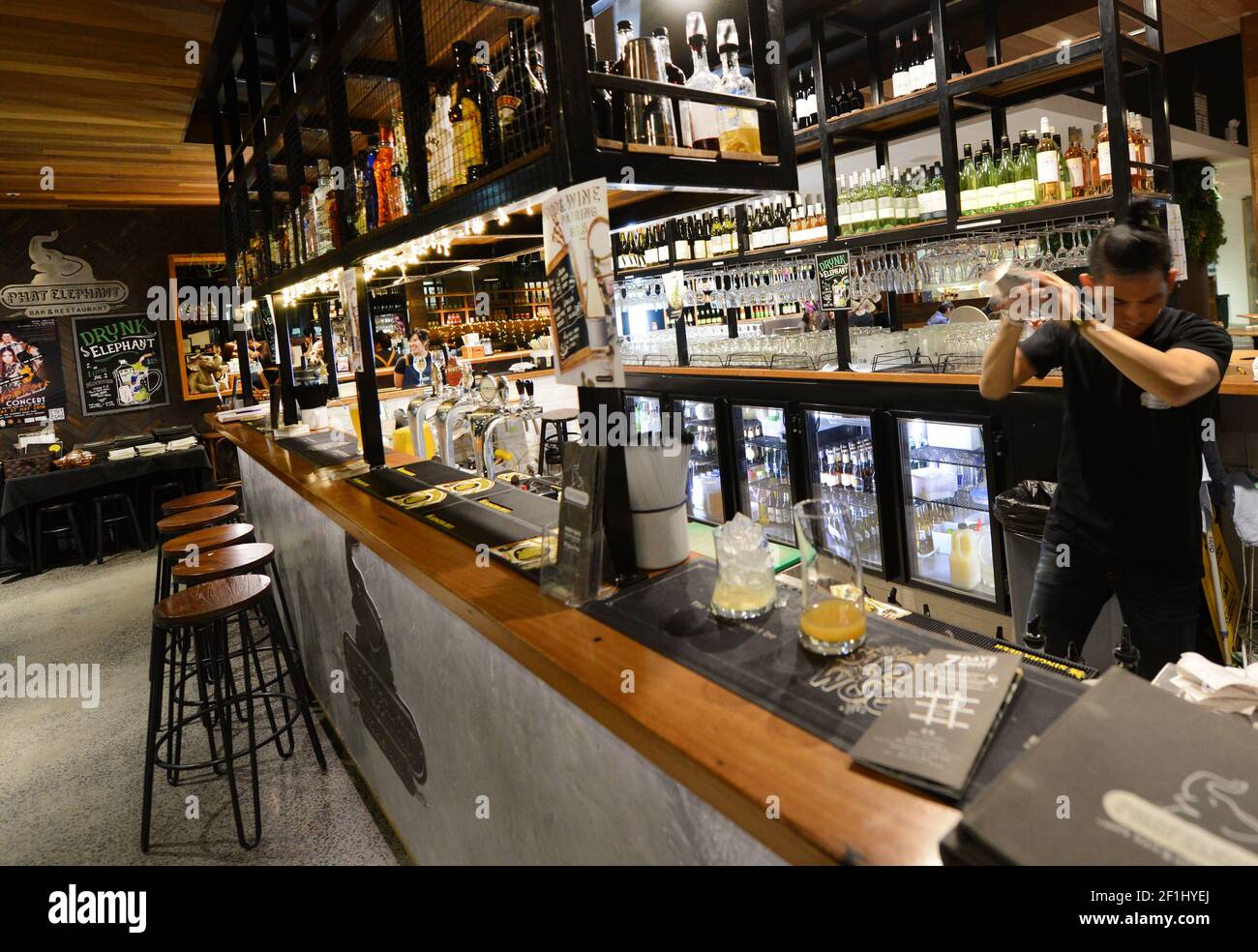 The Phat Elephant bar & restaurant in Brisbane, Australia Stock Photo ...