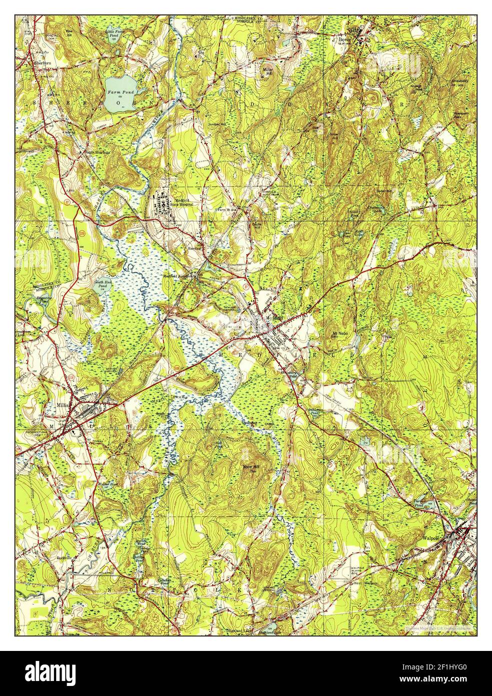Map of medfield hi-res stock photography and images - Alamy