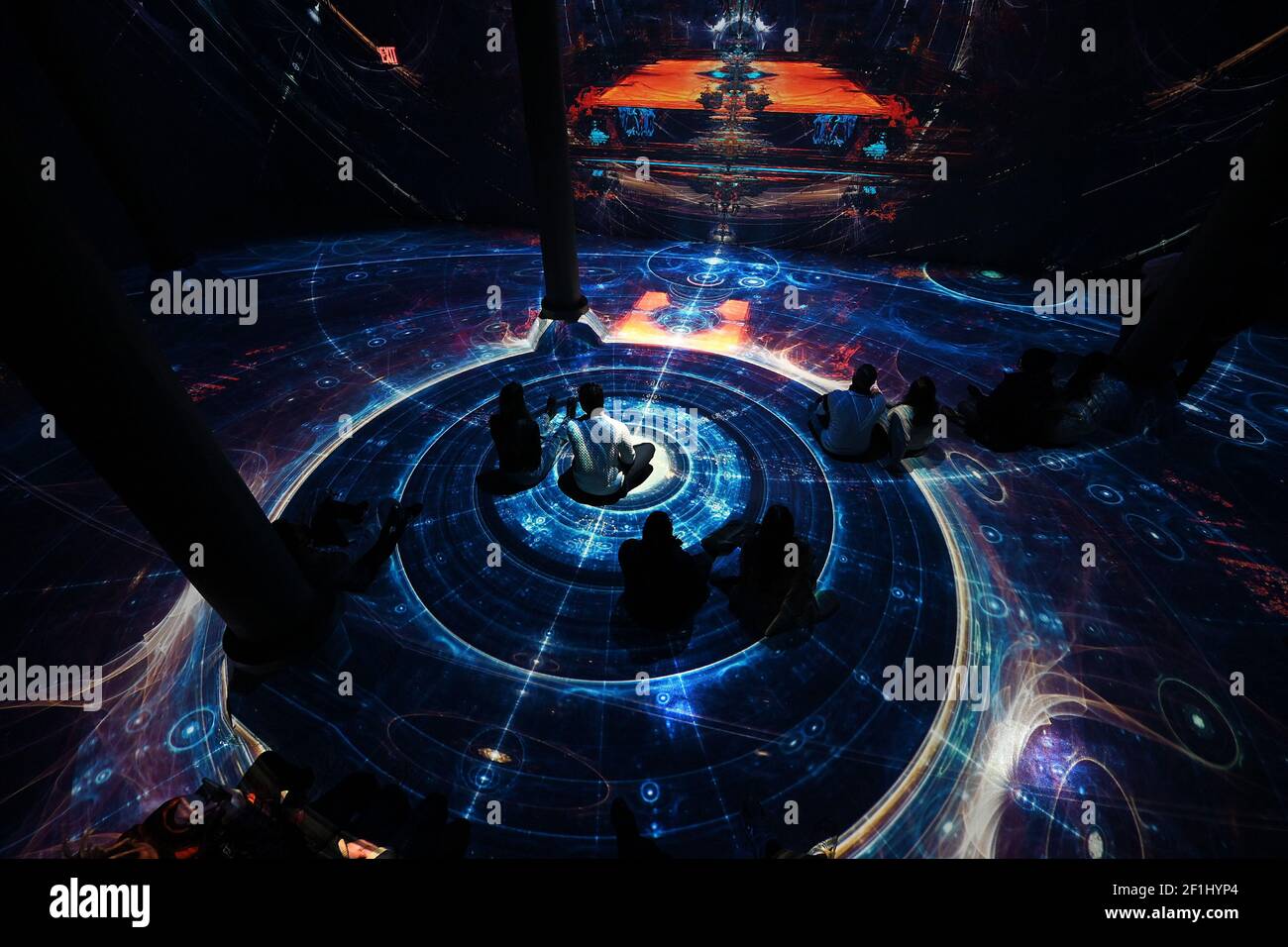 New York, USA. 08th Mar, 2021. People watch “Geometric Properties” art ...