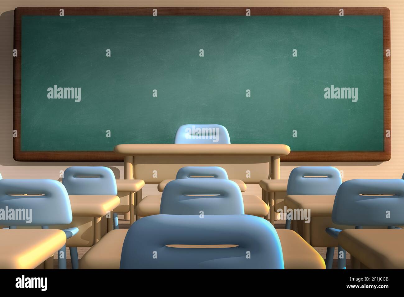 3D rendering of an Empty Class Room View from the Back Side Stock Photo ...