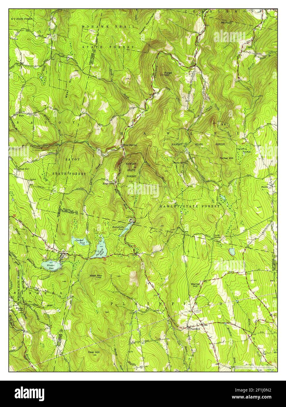 Plainfield, Massachusetts, map 1955, 1:31680, United States of America ...