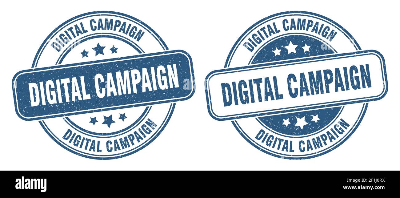 digital campaign stamp. digital campaign sign. round grunge label Stock ...