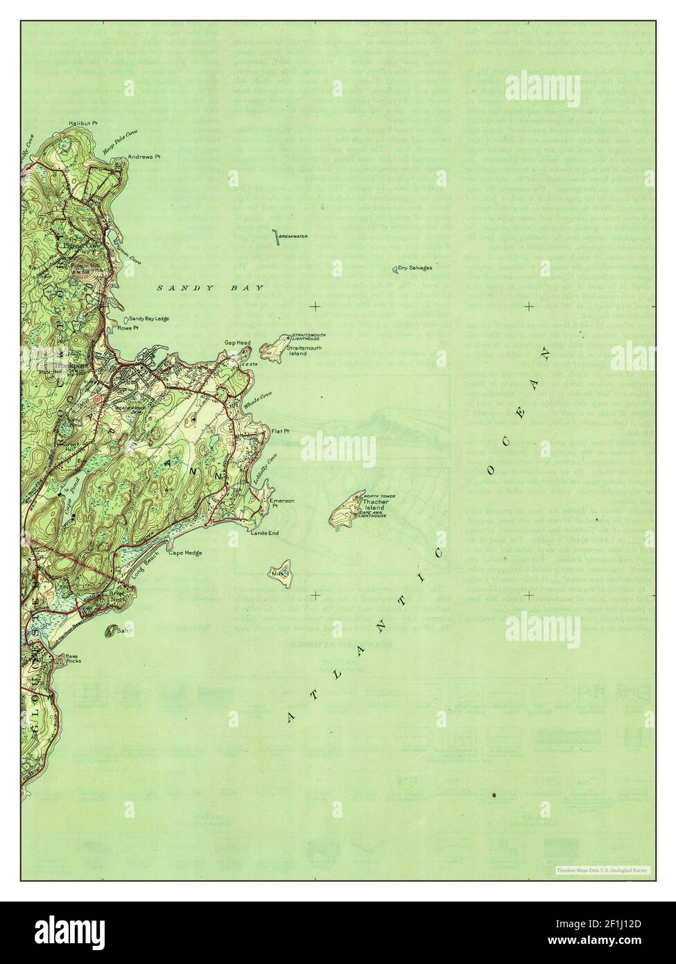 Rockport, Massachusetts, map 1945, 1:31680, United States of America by ...
