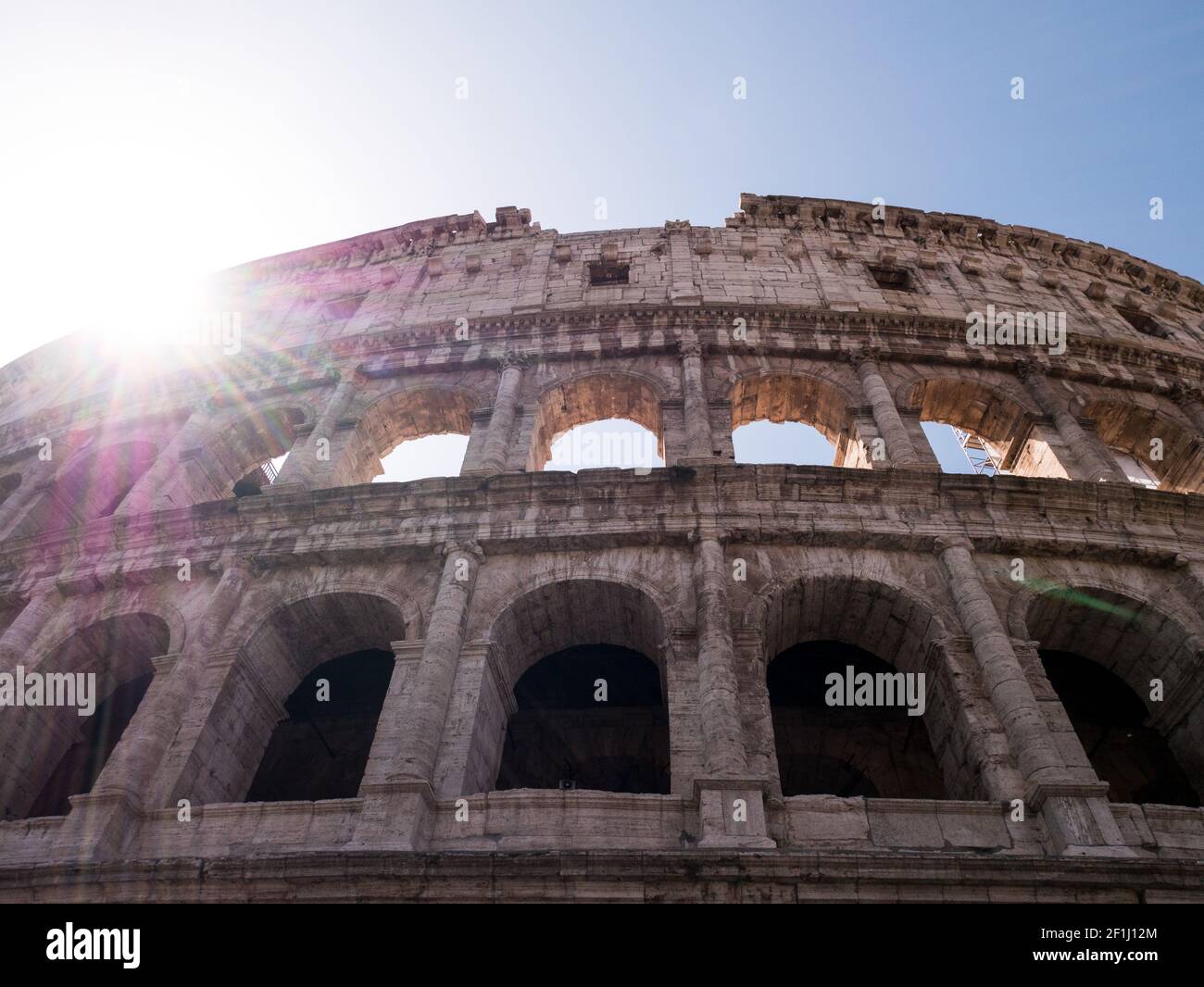 Details on the windows of the colosseum, Rome Italy Stock Photo - Alamy