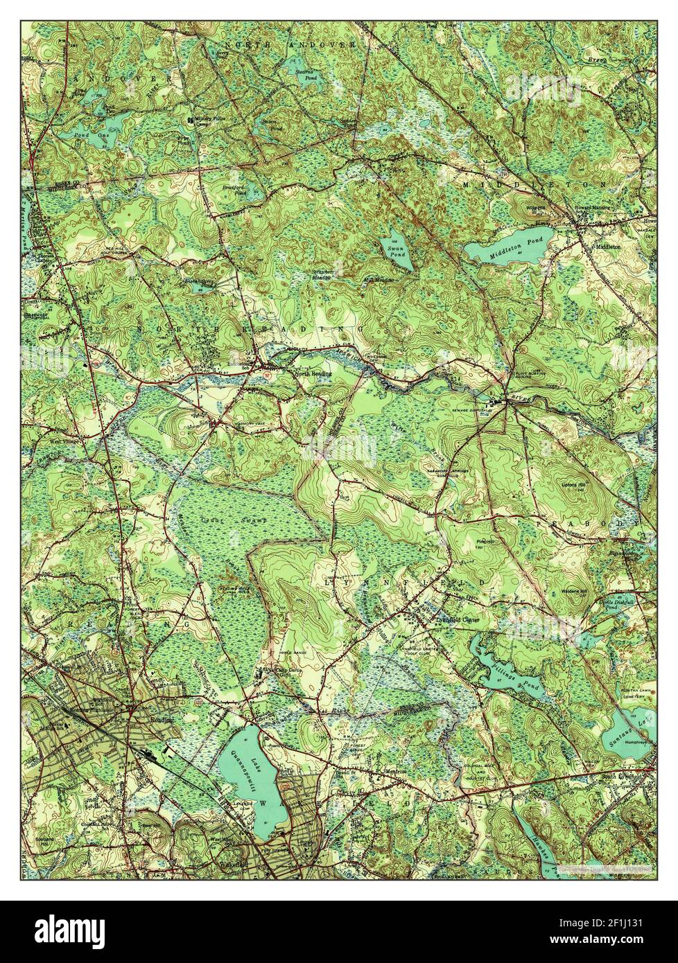 Reading, Massachusetts, map 1944, 1:31680, United States of America by ...