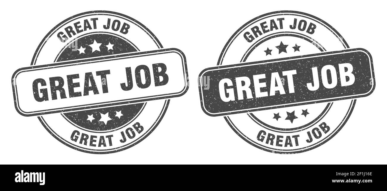 great job stamp. great job sign. round grunge label Stock Vector Image ...
