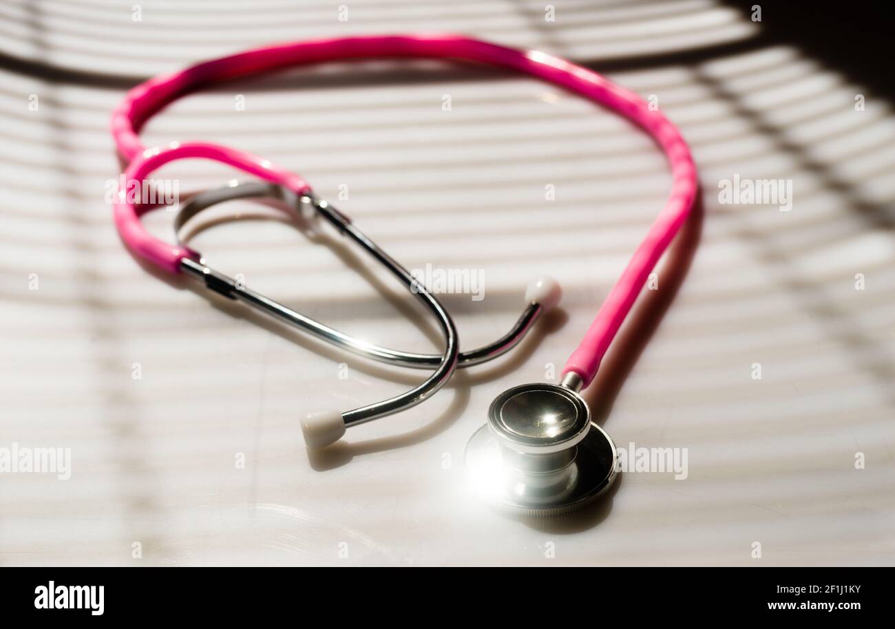 Pink Dual Head Stethoscope Doctor Tool Chest Monitor Stock Photo - Alamy