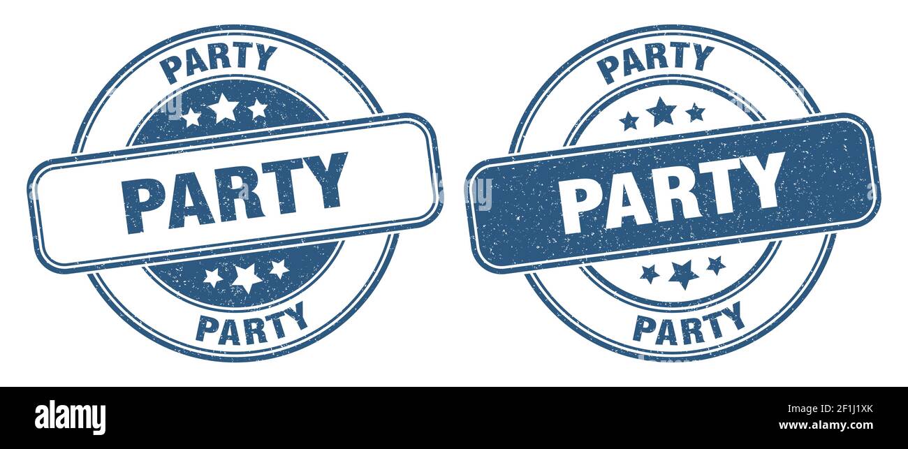 party stamp. party sign. round grunge label Stock Vector Image & Art ...