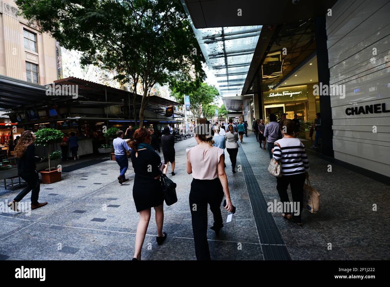 Queens street pedestrian street in the Central Business district in ...