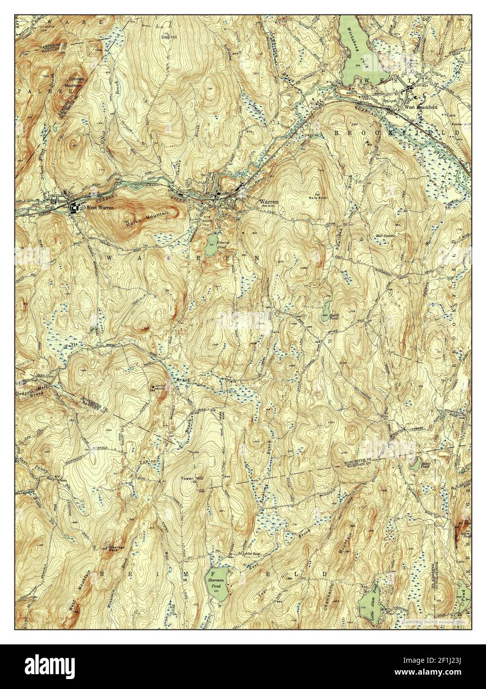 Warren, Massachusetts, map 1946, 1:31680, United States of America by ...