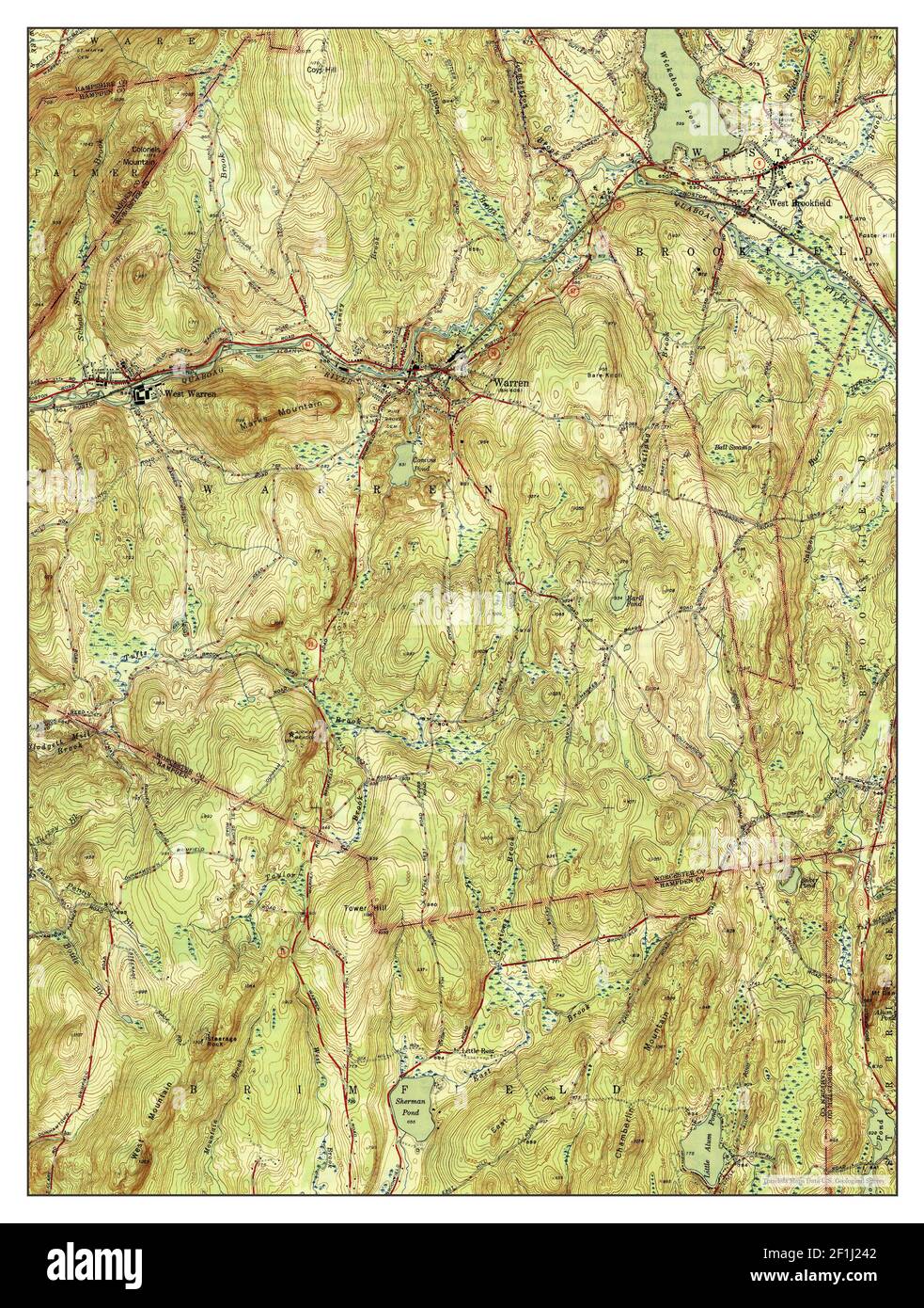 Warren, Massachusetts, map 1946, 1:31680, United States of America by ...